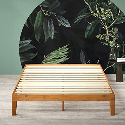 ZINUS Alexia Wood Platform Bed Frame, Solid Wood Foundation, No Box Spring Needed, Wood Slat Support, Easy Assembly, Rustic Pine, King