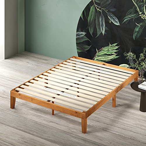 ZINUS Alexia Wood Platform Bed Frame, Solid Wood Foundation, No Box Spring Needed, Wood Slat Support, Easy Assembly, Rustic Pine, King