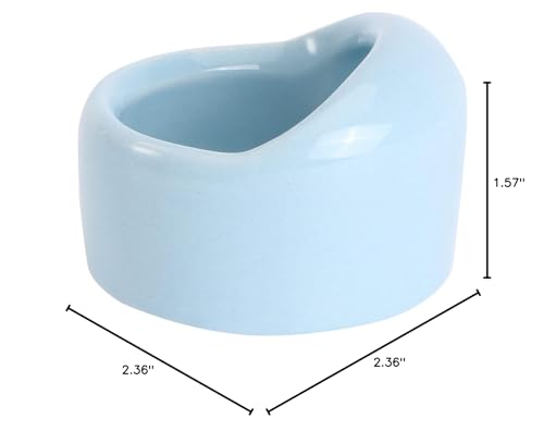 Mipcase Hamster Ceramic Bowl- Small Animal Food Bowl, No Spill Food Water Dish for Hedgehog Gerbil Chinchilla Rat Ferret ( Blue )