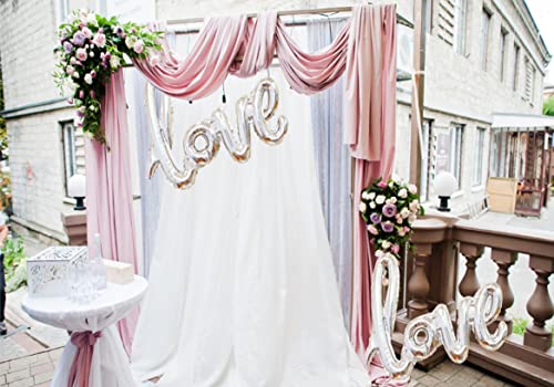 40Inch Silver Love Balloon for Bridal Shower Wedding Valentine's Day Supplies 2Pcs