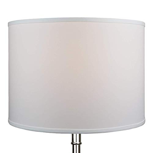 FenchelShades.com 18" Top Diameter x 18" Bottom Diameter 13" Height Cylinder Drum Lampshade USA Made (Linen White)