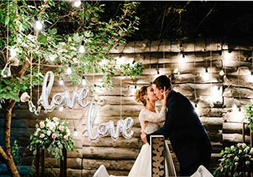 40Inch Silver Love Balloon for Bridal Shower Wedding Valentine's Day Supplies 2Pcs