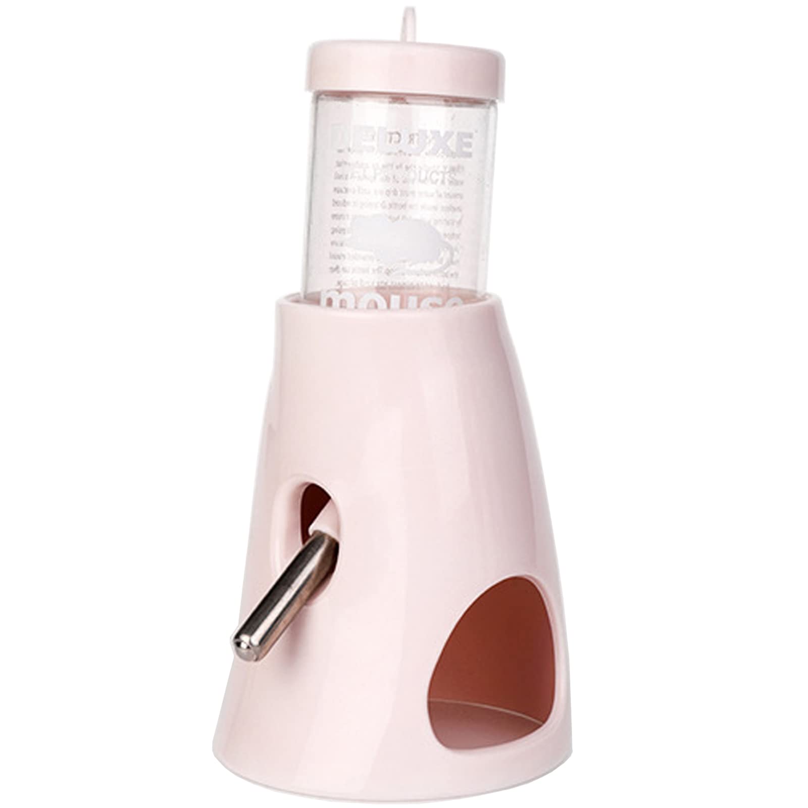 Hamster Water Bottle with Stand, Small Animal Water Dispenser, with Hideout Space, Leak-Proof, for Dwarf Hamsters