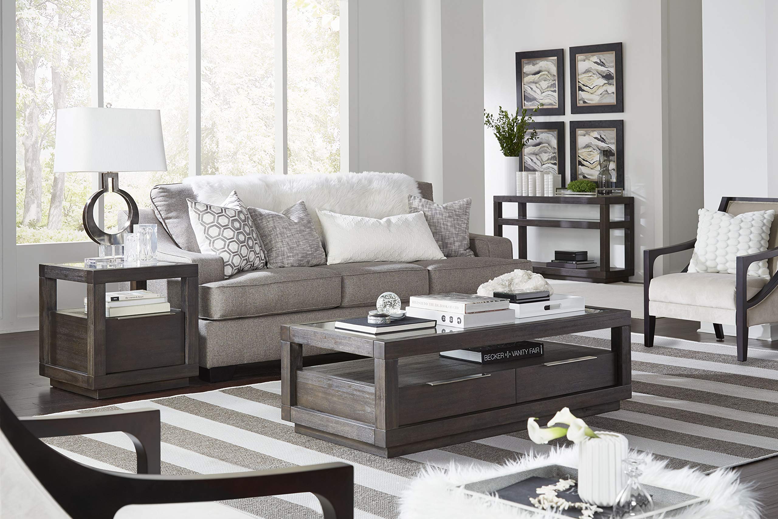 Modus Oxford Coffee Table with 2-Drawer, Basalt Grey