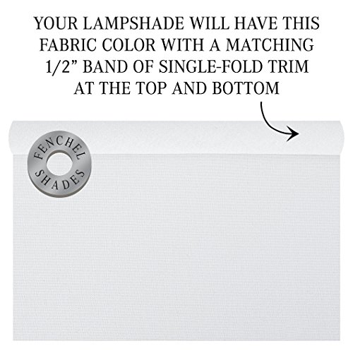 FenchelShades.com 18" Top Diameter x 18" Bottom Diameter 13" Height Cylinder Drum Lampshade USA Made (Linen White)