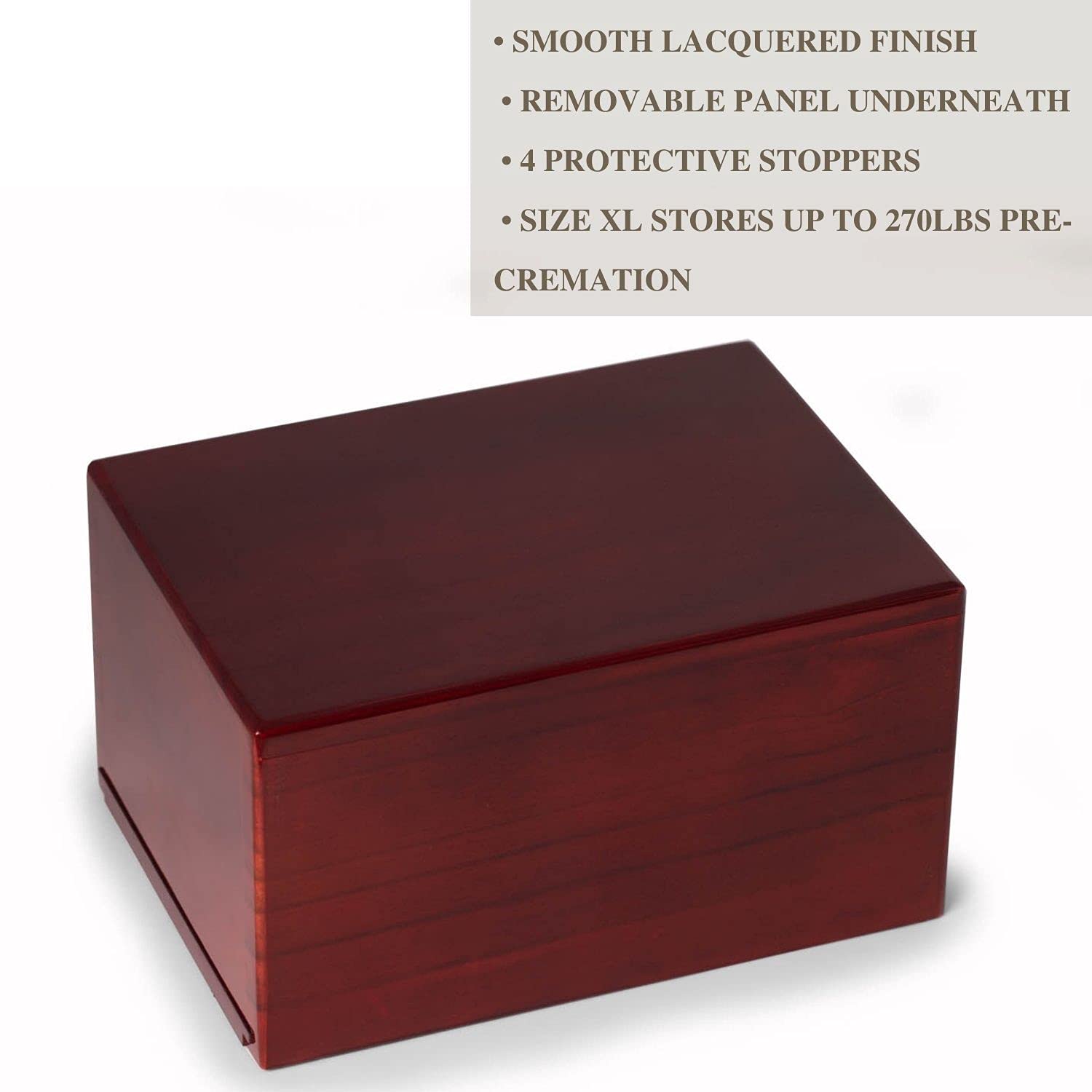 Custom Engraved US Army Lacquered Rosewood Human Cremation Urn for Human Ashes (X-Large)