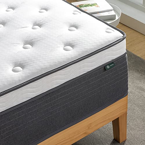 ZINUS 13 Inch Comfort Essential Pocket Spring Hybrid Mattress, Queen, Pressure Relieving Support, CertiPUR-US Certified, Mattress in A Box