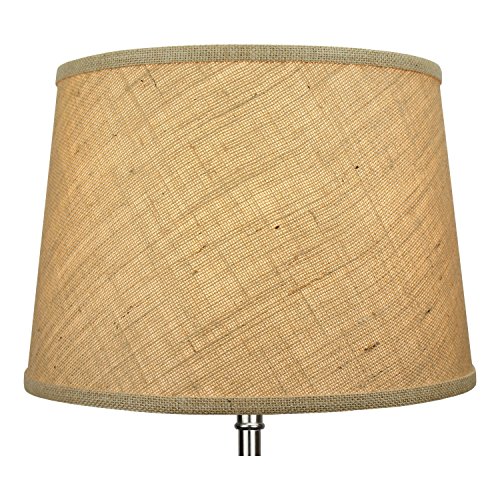 FenchelShades.com 12" Top Diameter x 14" Bottom Diameter 10" Slant Height Fabric Barrel Lampshade Spider Attachment (Burlap Natural)
