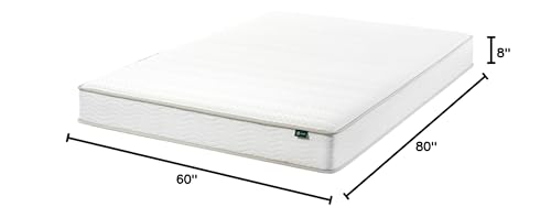 ZINUS 8 Inch Foam and Spring Hybrid Mattress [New Version], Queen, Fiberglass Free, Medium Firmness, Durable Support, Certified Safe Foams & Fabric, Mattress in A Box