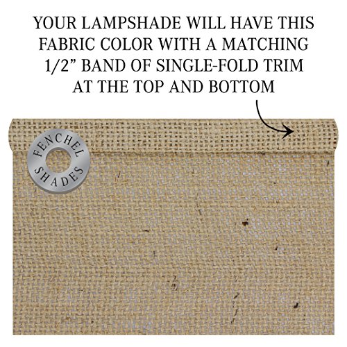 FenchelShades.com 12" Top Diameter x 14" Bottom Diameter 10" Slant Height Fabric Barrel Lampshade Spider Attachment (Burlap Natural)