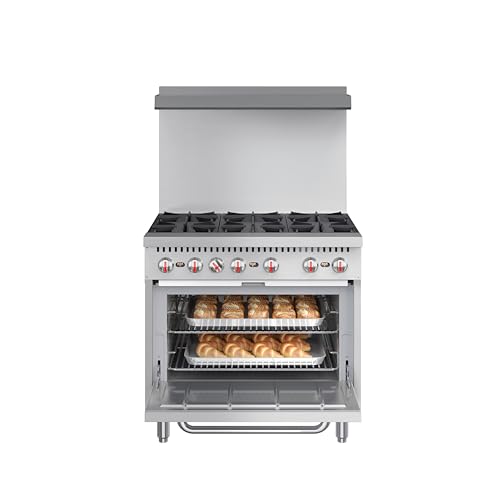 KoolMore KM-CR36-LP 36 in. 6 Burner Commercial Liquid Propane Range with Oven
