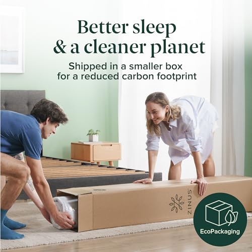 ZINUS 8 Inch Foam and Spring Hybrid Mattress [New Version], Queen, Fiberglass Free, Medium Firmness, Durable Support, Certified Safe Foams & Fabric, Mattress in A Box