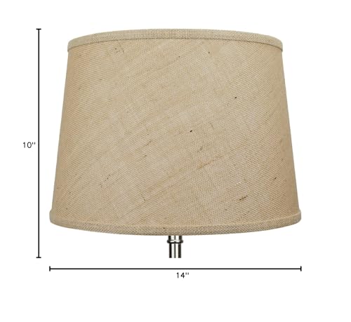 FenchelShades.com 12" Top Diameter x 14" Bottom Diameter 10" Slant Height Fabric Barrel Lampshade Spider Attachment (Burlap Natural)
