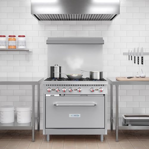 KoolMore KM-CR36-LP 36 in. 6 Burner Commercial Liquid Propane Range with Oven