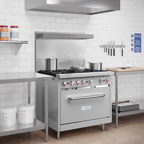KoolMore KM-CR36-LP 36 in. 6 Burner Commercial Liquid Propane Range with Oven