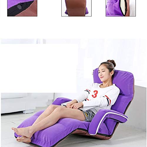 WXBDD Lazy Sofa, Tatami Thick Bed Backrest Creative Sofa Single Floor Sofa, Purple, Simple