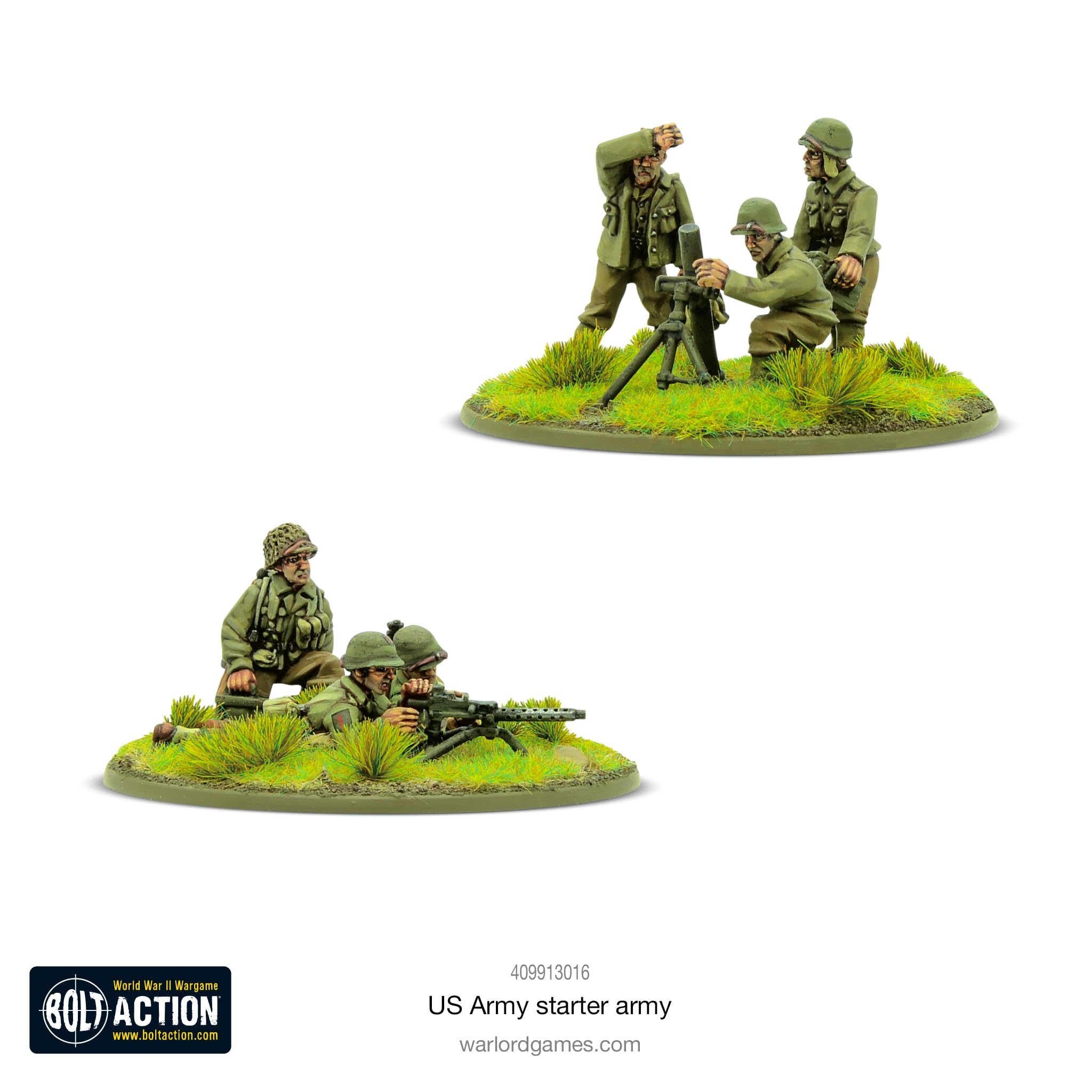 WarLord Bolt Action US Army Starter Army 1:56 WWII Military Wargaming Plastic Model Kit, Small