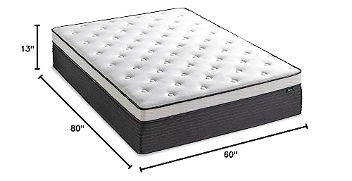 ZINUS 13 Inch Comfort Essential Pocket Spring Hybrid Mattress, Queen, Pressure Relieving Support, CertiPUR-US Certified, Mattress in A Box