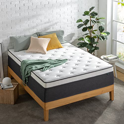 ZINUS 13 Inch Comfort Essential Pocket Spring Hybrid Mattress, Queen, Pressure Relieving Support, CertiPUR-US Certified, Mattress in A Box