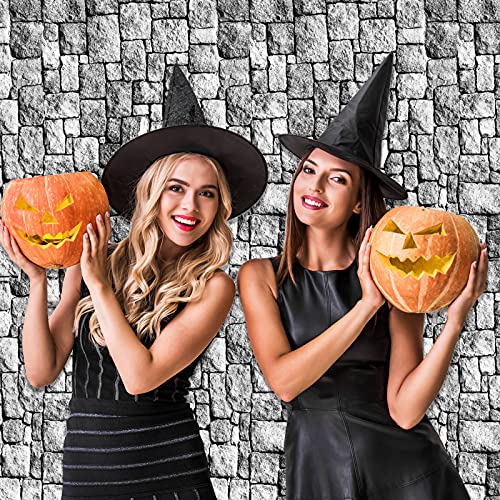 Stone Wall Tablecloths, Halloween Table Covers Brick Wall Decorations Disposable Plastic Medieval Castle Themed Brick Stone Table Cloth for Halloween Birthday Party Supplies, 108 x 54 Inch (1 Pack)