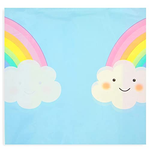 BLUE PANDA 3 Pack Pastel Rainbow Tablecloth for Baby Shower Decorations, Unicorn Birthday Party (54 x 108 in)