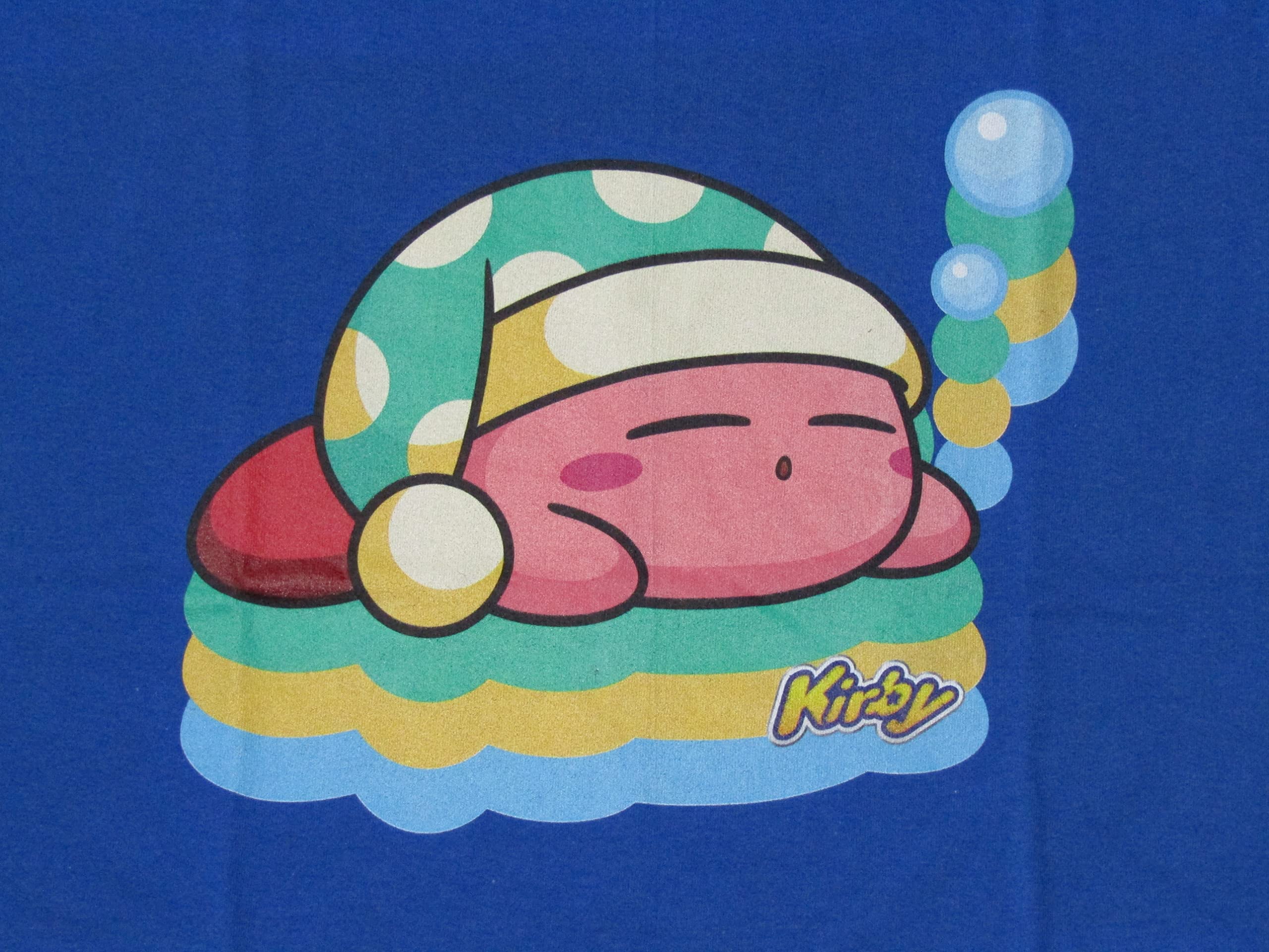 Kirby Main Character Sleeping Boy's Royal Blue T-Shirt-XS
