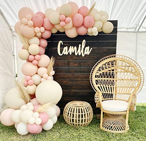 Dusty Rose Pink Nude Peach Neutral Brown Ivory White Boho Balloons Balloon Garland Kit, Boho Neutral Birthday Wedding Baby Shower Party Decorations for Girl