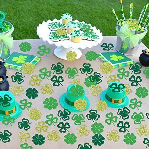 200Pcs Shamrock Confetti, St. Patrick's Confetti for Tables, Lucky Green Clover Confetti, St. Patricks Day Table Decor for Irish Party Supplies St. Patrick's Day Decorations