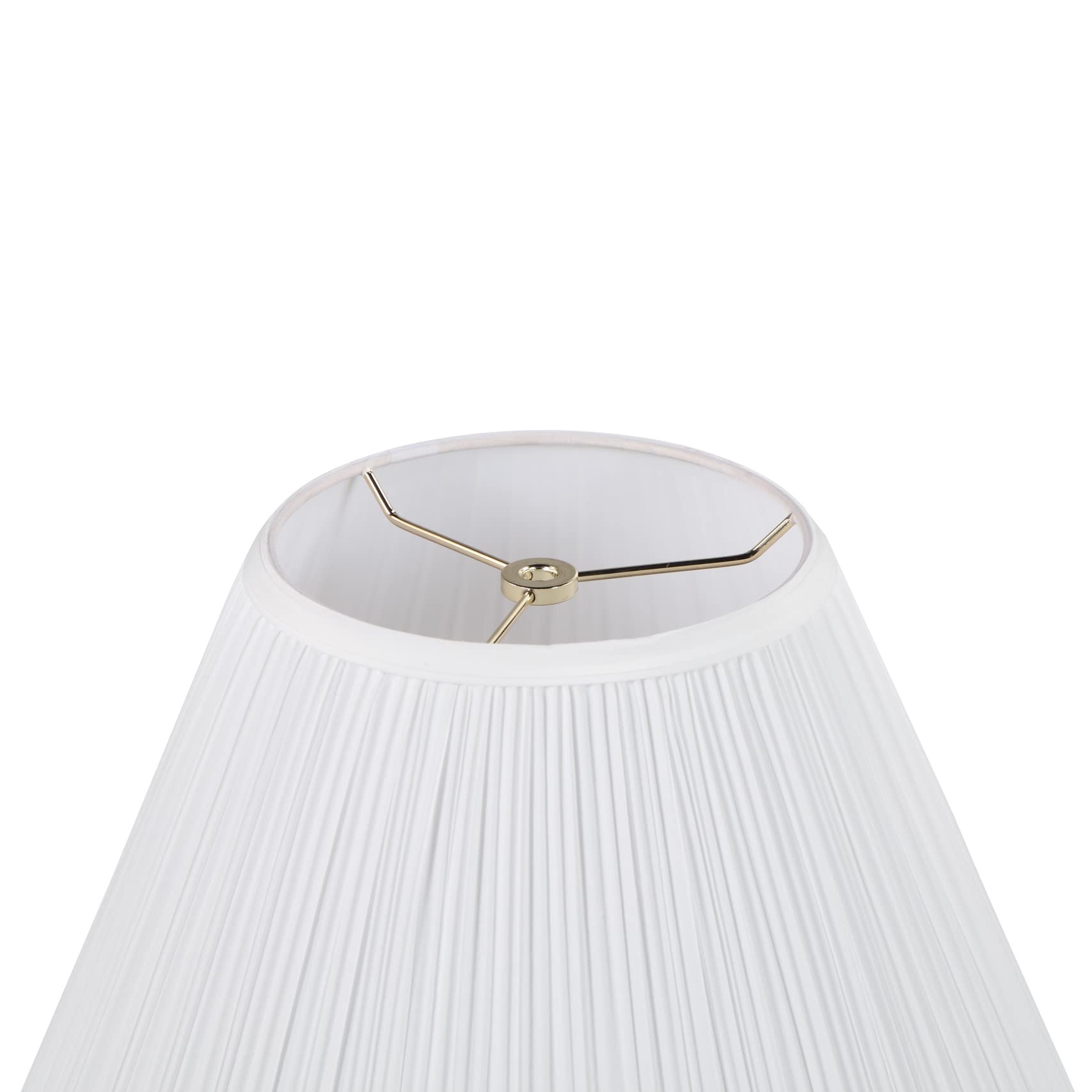 Aspen Creative 33134, Mushroom Pleated Traditional Spider Lamp Shade, White, 7" Top x 17" Bottom x 11-1/2" Slant