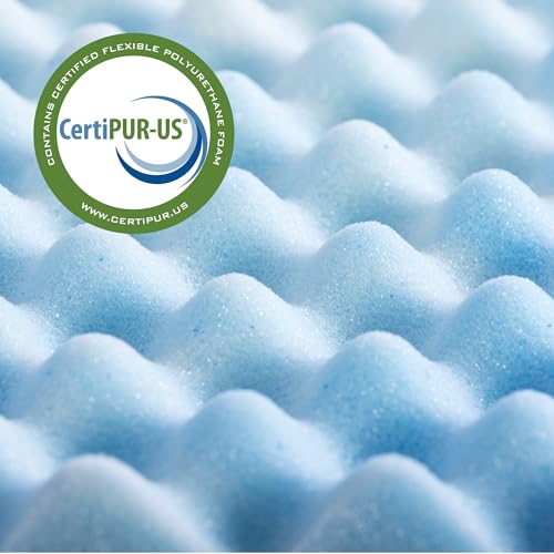 ZINUS 1.5 Inch Swirl Gel Cooling Memory Foam Mattress Topper, Smaller, More Convenient WonderBox Packaging, Cooling, Airflow Design, CertiPUR-US Certified, Full