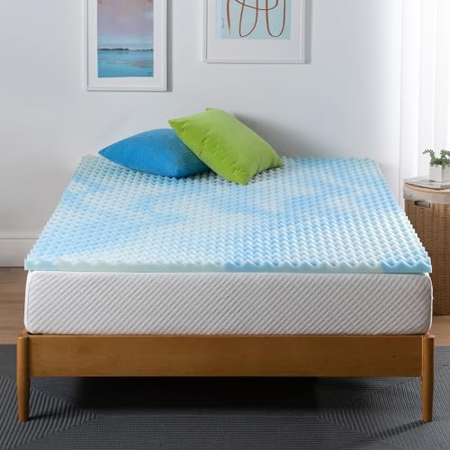 ZINUS 1.5 Inch Swirl Gel Cooling Memory Foam Mattress Topper, Smaller, More Convenient WonderBox Packaging, Cooling, Airflow Design, CertiPUR-US Certified, Full