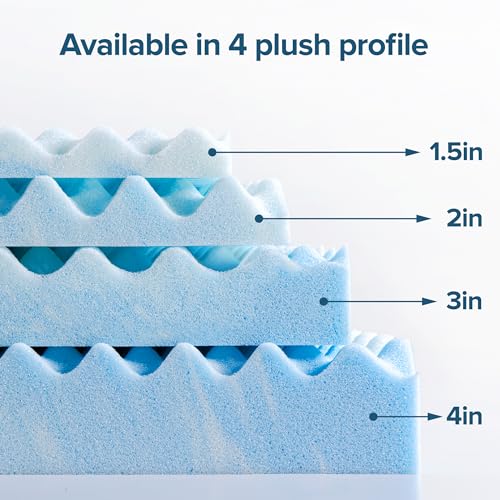 ZINUS 1.5 Inch Swirl Gel Cooling Memory Foam Mattress Topper, Smaller, More Convenient WonderBox Packaging, Cooling, Airflow Design, CertiPUR-US Certified, Full