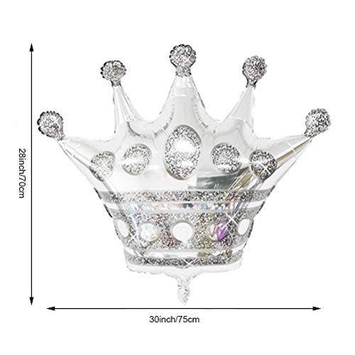 30 Inch Large crown Foil Balloon Mylar Balloons for Birthday,Wedding,Christmas Party Decoration (6pcs,Silver)