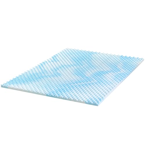 ZINUS 1.5 Inch Swirl Gel Cooling Memory Foam Mattress Topper, Smaller, More Convenient WonderBox Packaging, Cooling, Airflow Design, CertiPUR-US Certified, Full