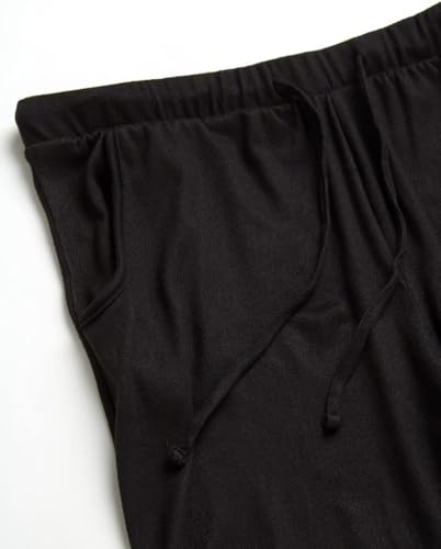 Live2Lounge Women's Pajama Set - 4 Piece Wrap Cardigan, T-Shirt, Tank Top, and Jogger Pants (S-XL), Size X-Large, Black