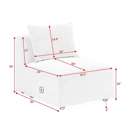 Free Combination Upholstered Reversible Modular Sectional Sofa,Rearrangeable U-Shaped Corner Cloud Deep Sleeper Sofá Bed with 2 Single Seats, Chaises and Ottomans for Living Room Office Furniture Set