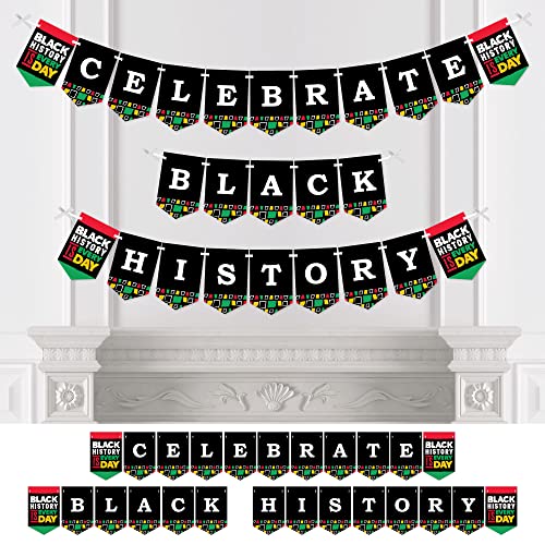 Big Dot of Happiness Celebrate Black History - Black History Month Bunting Banner - Party Decorations - Celebrate Black History