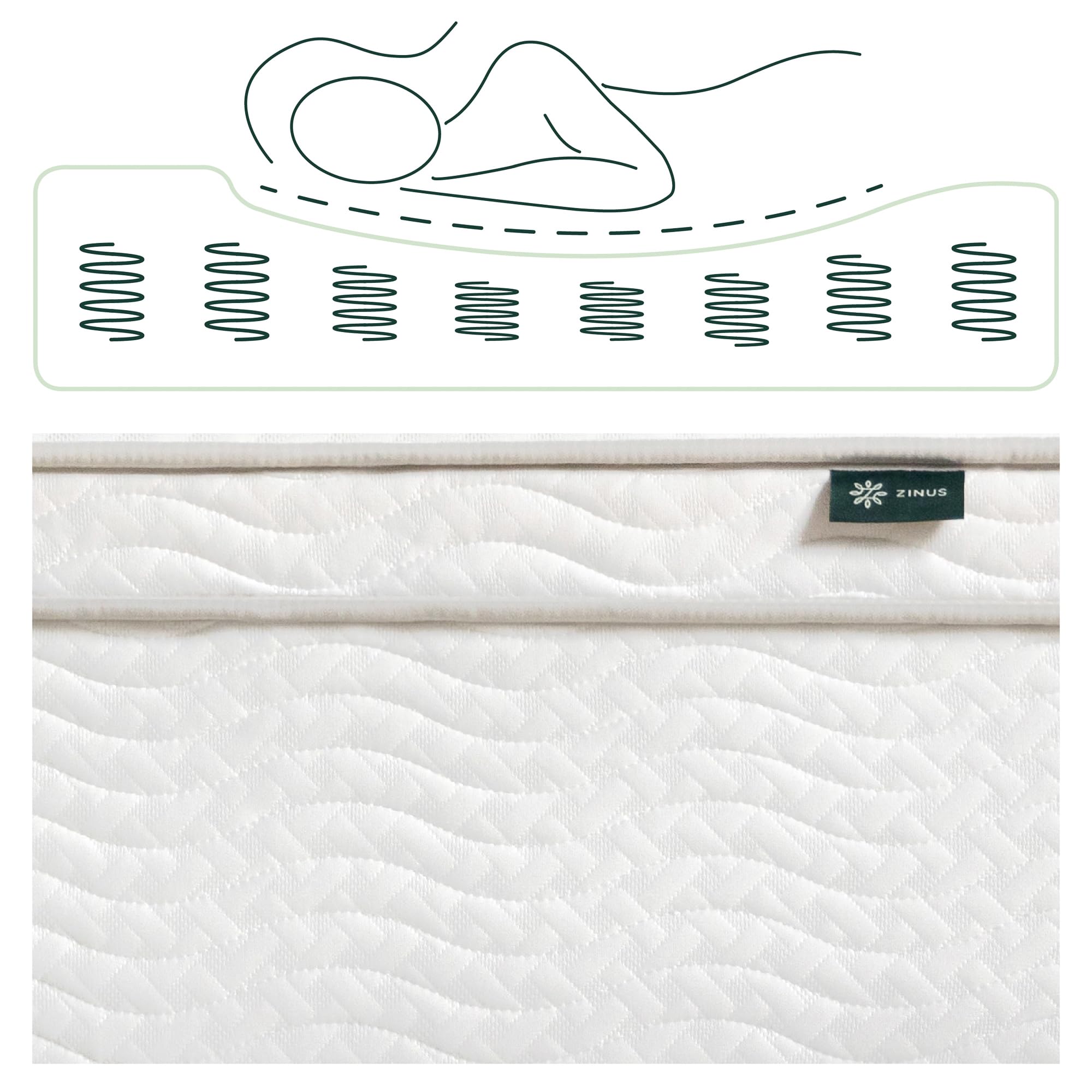 ZINUS 12 Inch Foam and Spring Hybrid Mattress [New Version], King, Fiberglass Free, Medium Firmness, Durable Support, Certified Safe Foams & Fabric, Mattress in A Box