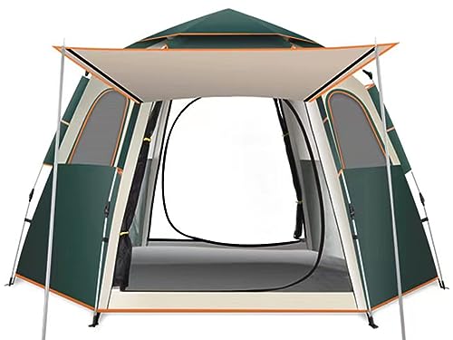 CLrkualn Camping Tent Pop Up 60 Seconds Set Up Family Dome Tent Waterproof Windproof Tent Double Layer Portable with Carry Bag for Outdoor Picnic Hiking Glamping (Green, Medium)