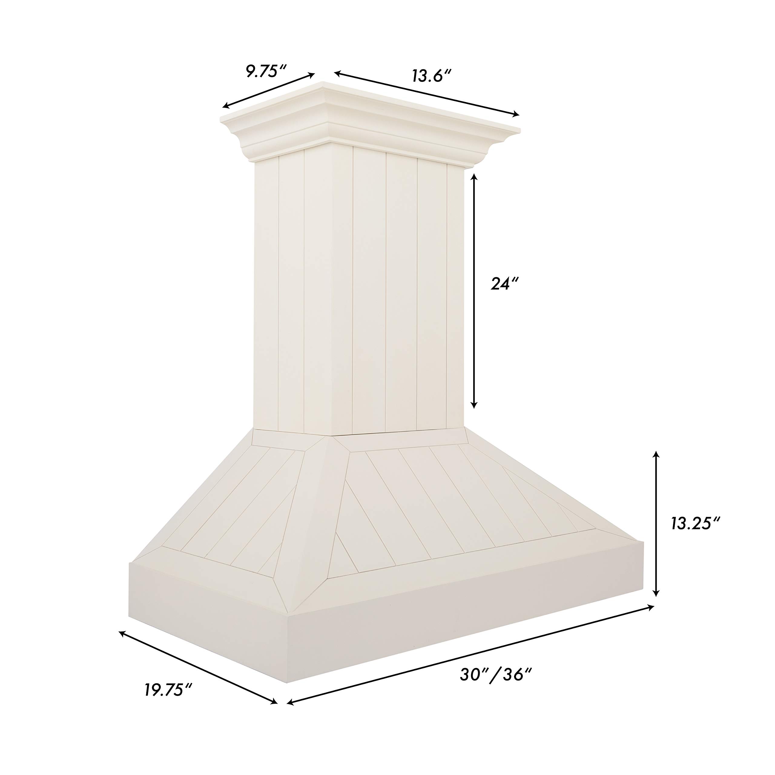 ZLINE 30 in. Wooden Wall Mount Range Hood in Cottage White - Includes Motor (KPTT-30)