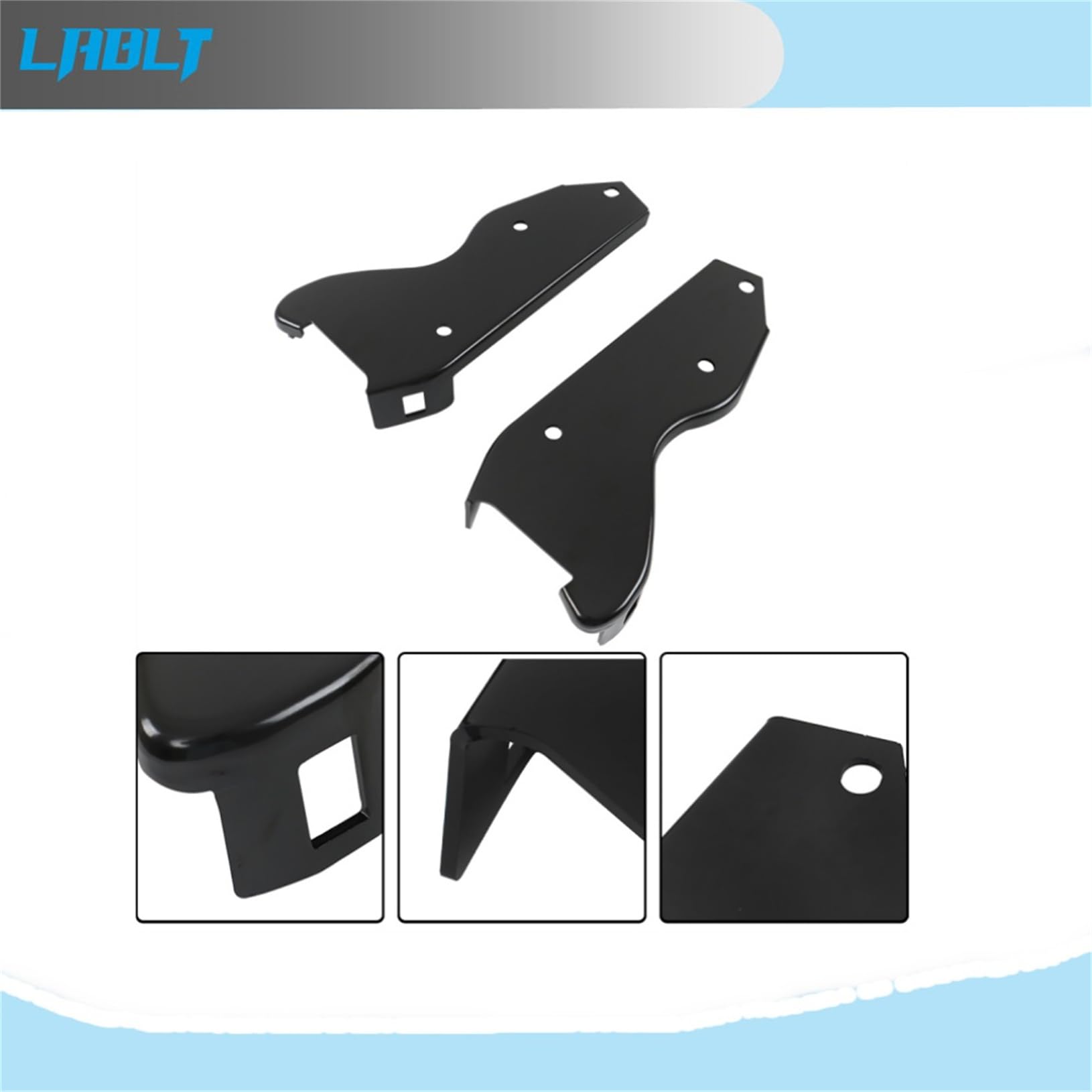 LABLT Rear Bumper Brackets Replacement for Pickup 2WD / 4WD 1964-1972, F-100, F-250, F-350, Black, Steel
