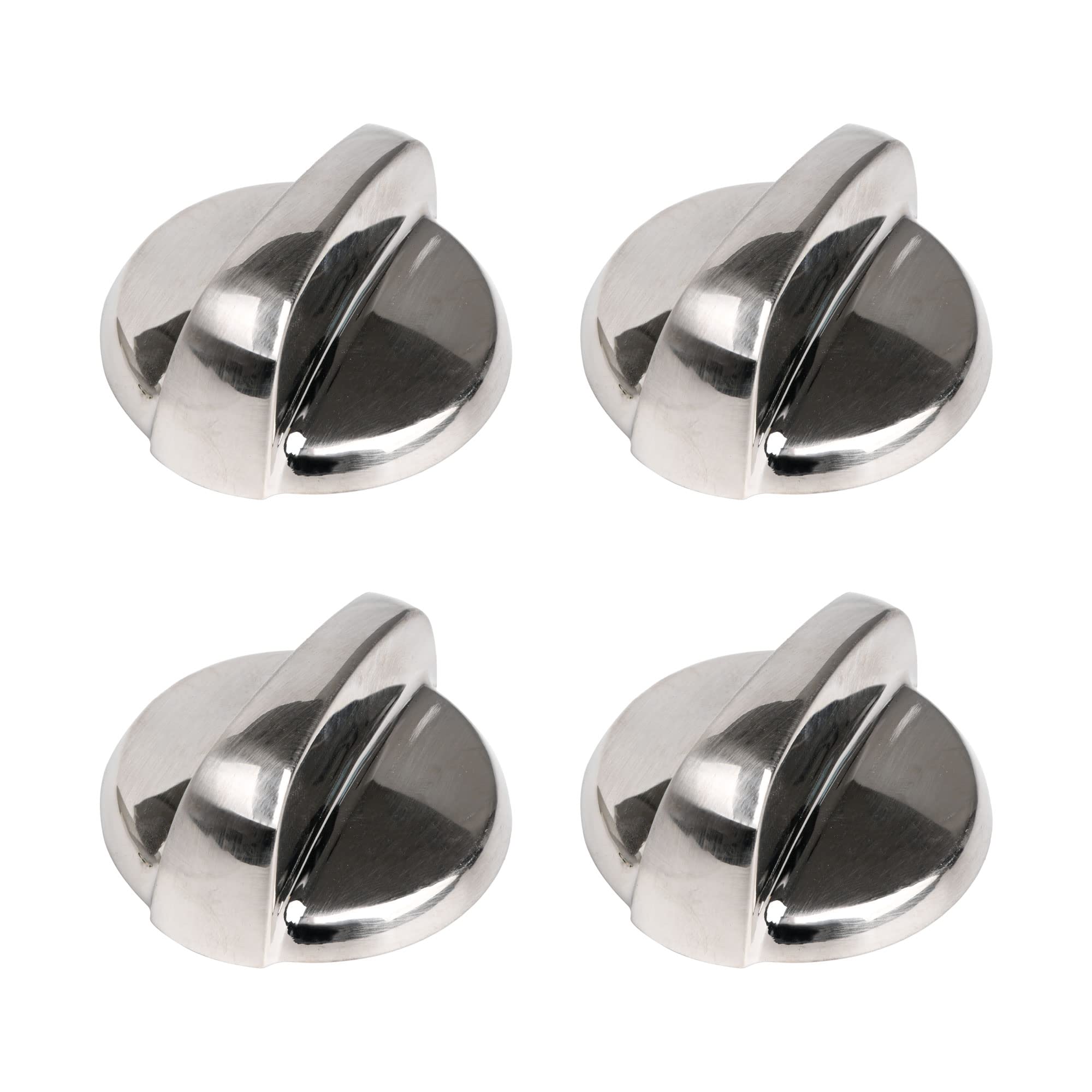 Urdrsaf 4Pcs WB03T10295 Chrome Gas Stove Knob Surface Burner Control Knobs Replacement for GE