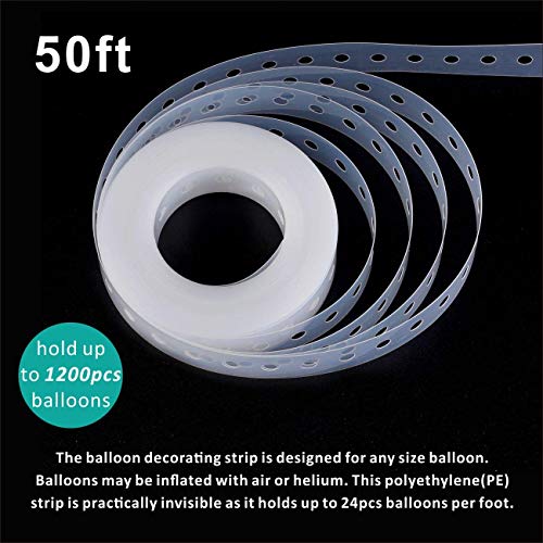 Balloon Strip Tape 50Ft Long to Make Arch Garland Steamer for Birthday Wedding Baby shower Party Decorations