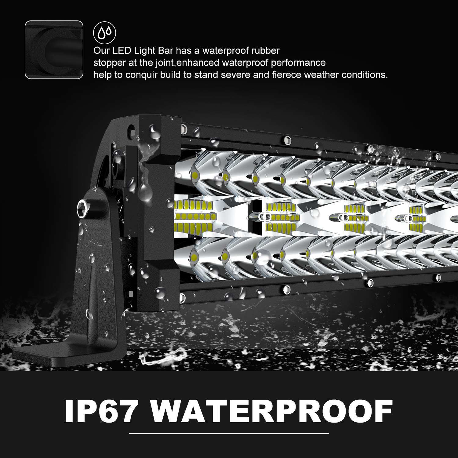 DOT 22Inch Triple Row 450W LED Light Bar+2PCS 4Inch Led Fog Cube Pods+Wiring Kit for Driving Lamps Marine Boat Ram Polaris Honda Can Am Defender Dodge GMC UTV ATV Frontier Commander Tractor 4 Wheeler