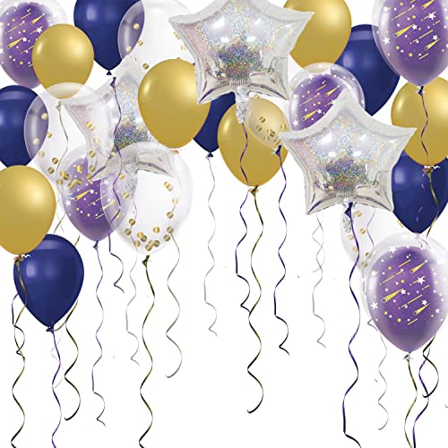 26pcs Twinkle Little Star Balloon Decoration for Galaxy Birthday Party Balloon Banquet Celestial Universe Starry Night Shooting Star Theme Anniversary Engagement Bridal Shower Graduation Party Supplies