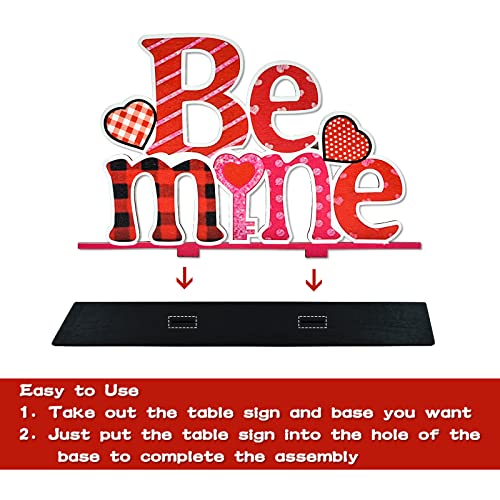 4Pcs Valentine's Day Decorations Love Wooden Table Sign, Anniversaries Tabletop Centerpiece Signs Ornaments for Gift Dining Room Table Party Home Kitchen Holiday Decorations Gift for Girlfriend Wife