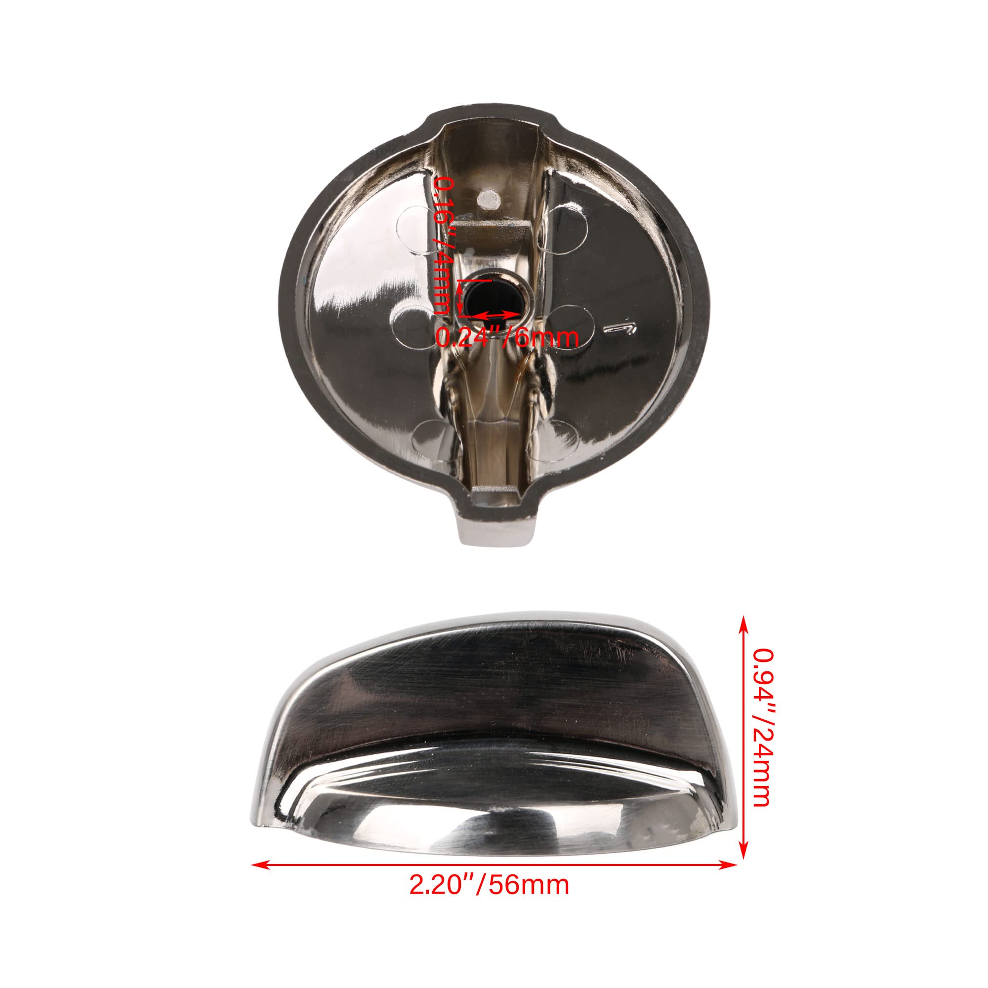 Urdrsaf 4Pcs WB03T10295 Chrome Gas Stove Knob Surface Burner Control Knobs Replacement for GE