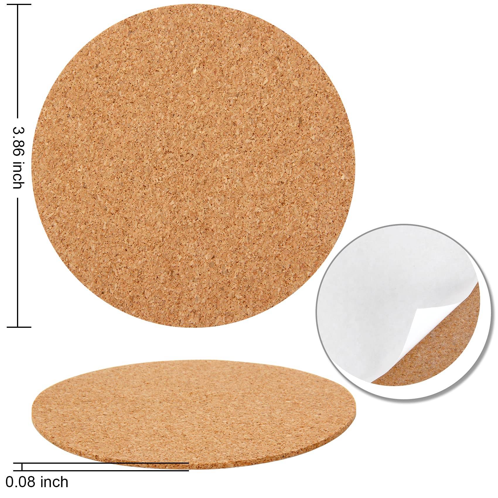 24 Pack Ceramic Tiles for Crafts with 2 Holders, White Unglazed Blank Ceramic Costers with Self-Adhesive Cork Backing Pads for Acrylic Pouring, Painting, Make Your Own DIY Coasters (Round)