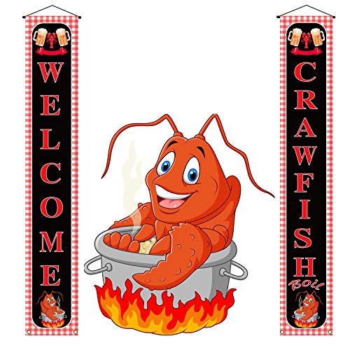 Crawfish Boil Party Decorations and Supplies Crawfish Boil Welcome Sign Banner Crawfish Boil Birthday Party Baby Shower Decoration Outdoor Front Porch