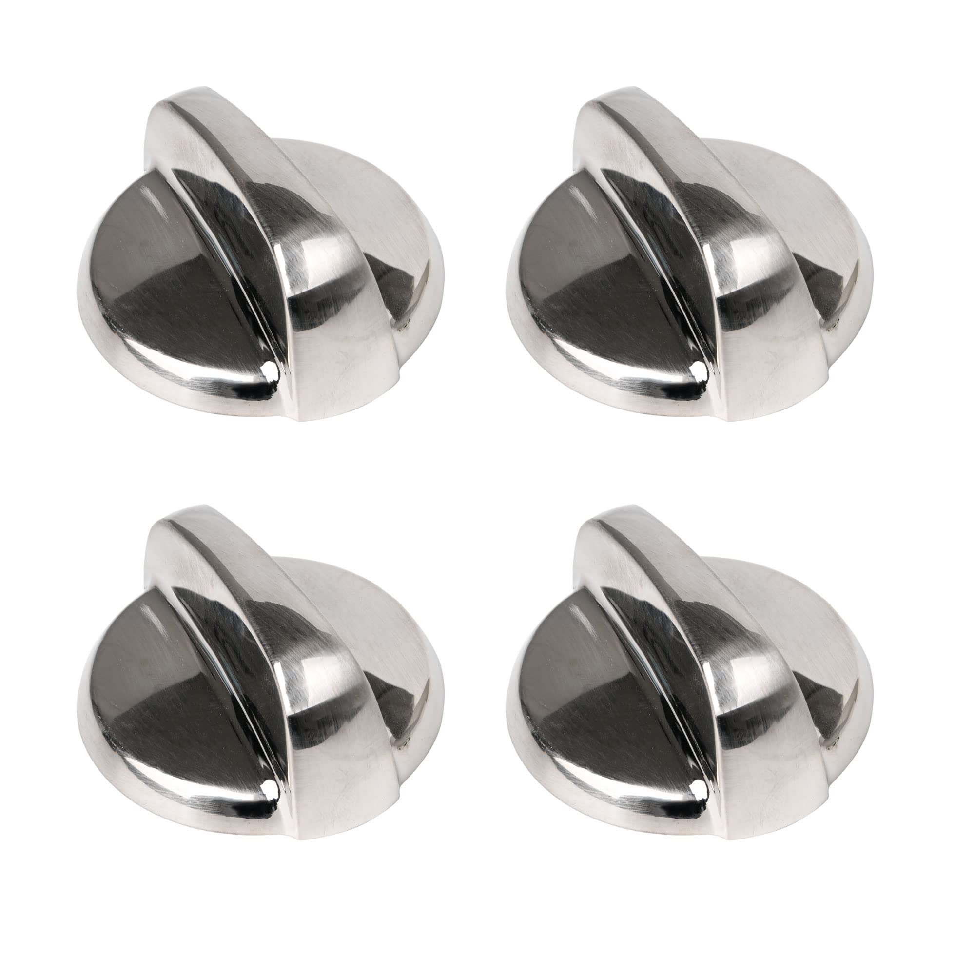 Urdrsaf 4Pcs WB03T10295 Chrome Gas Stove Knob Surface Burner Control Knobs Replacement for GE